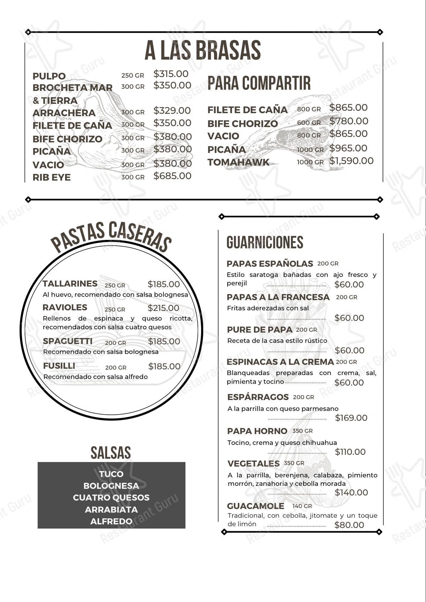 Carta del restaurante Punta Brasas, Ciudad López Mateos, C. Interlomas ...