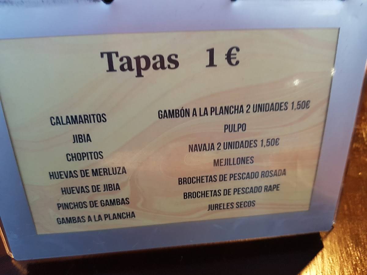 Carta de Restaurante Kiosco Lagos, Lagos
