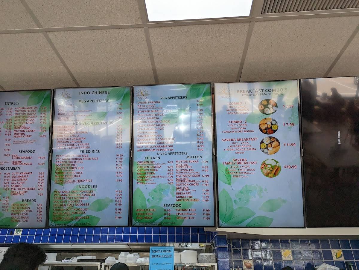Menu at Savera Indian Kitchen restaurant, Irving