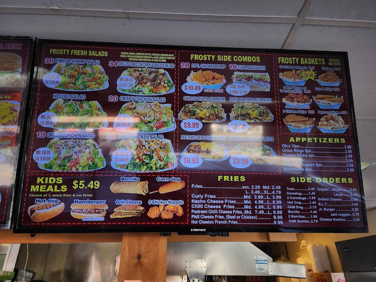 Menu at Sno-White Drive In restaurant, Tulare
