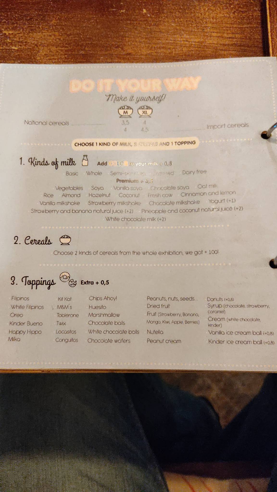 Carta del restaurante The Cereal Boom Coffee, Málaga