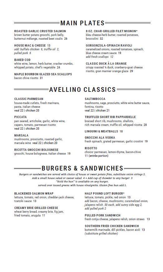 Menu at The Duck restaurant, Sturbridge