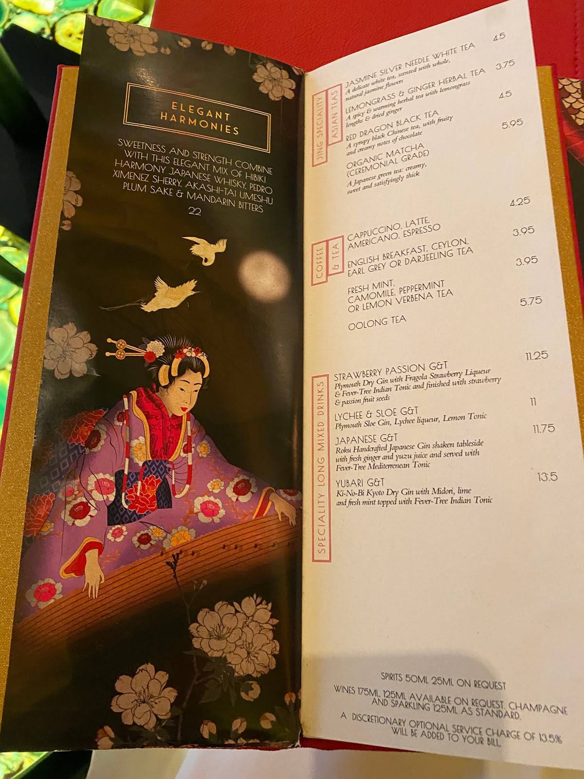 Carta del restaurante The Ivy Asia Mayfair, Londres
