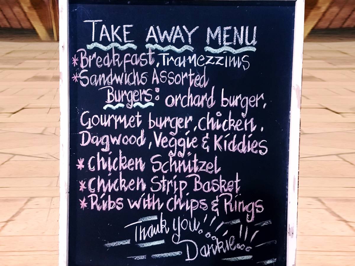 Menu at The Orchard Farm Stall restaurant, Grabouw