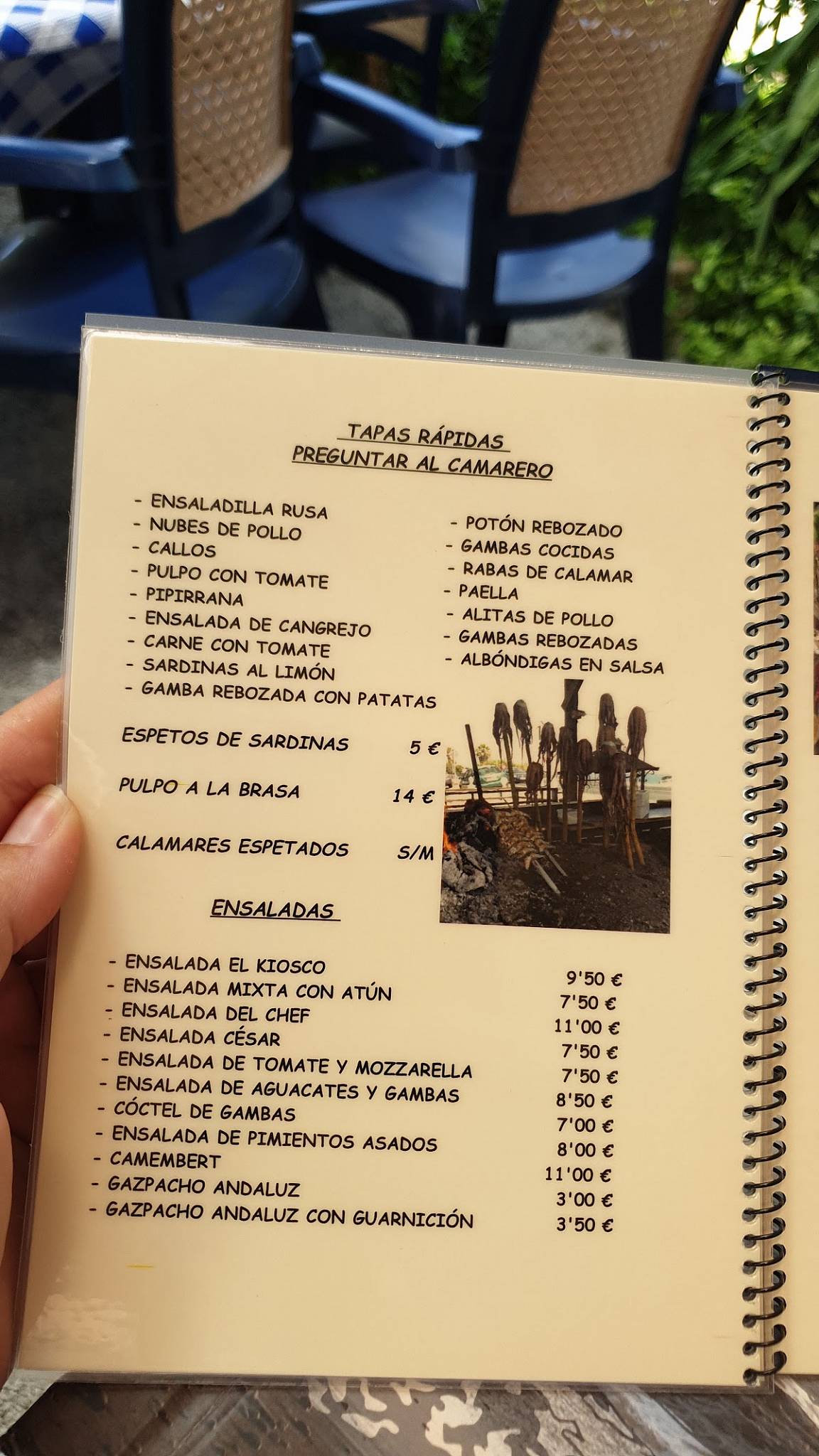 Carta de Restaurante Kiosco Lagos, Lagos