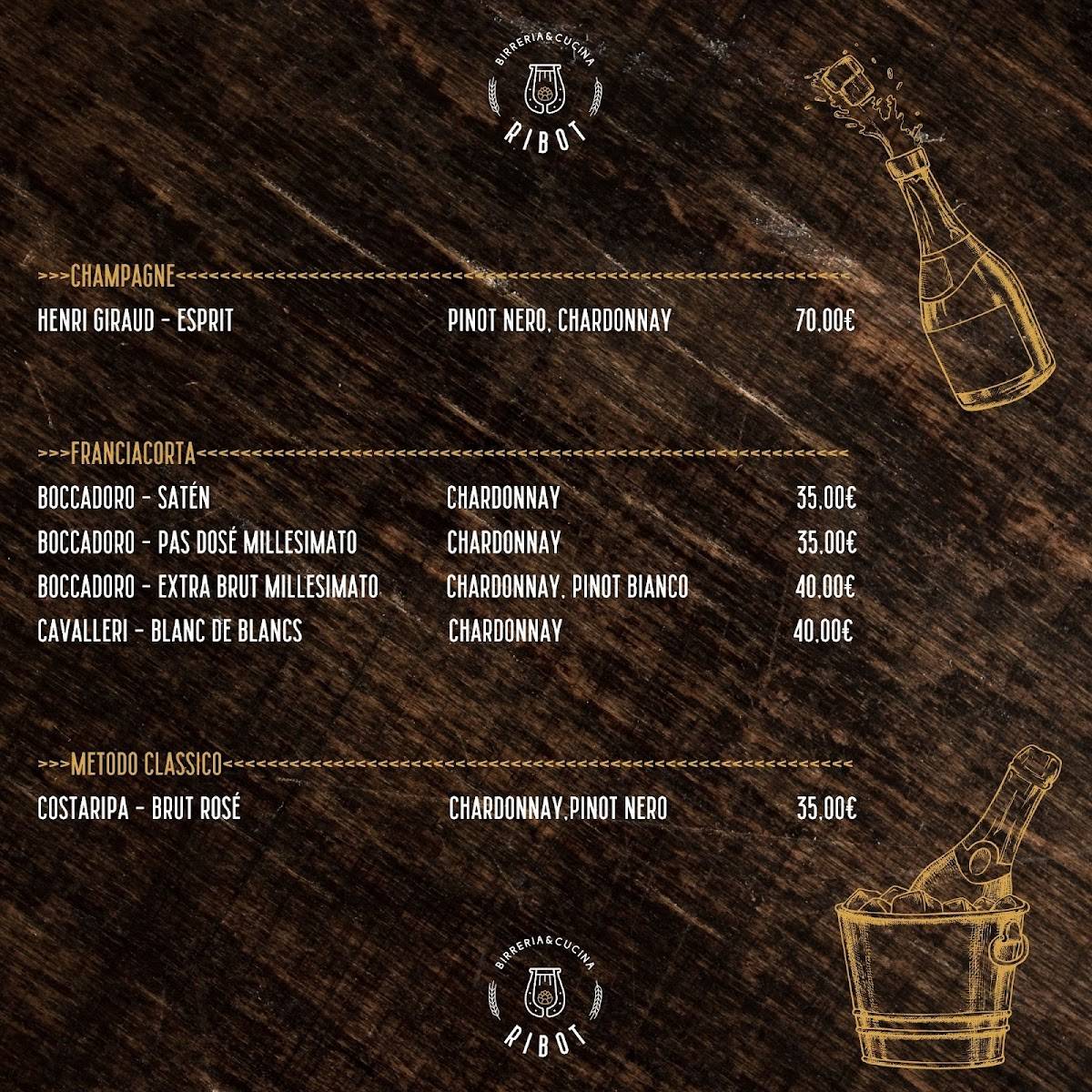 Menu da Ribot - Birreria & Cucina ristorante, Travagliato