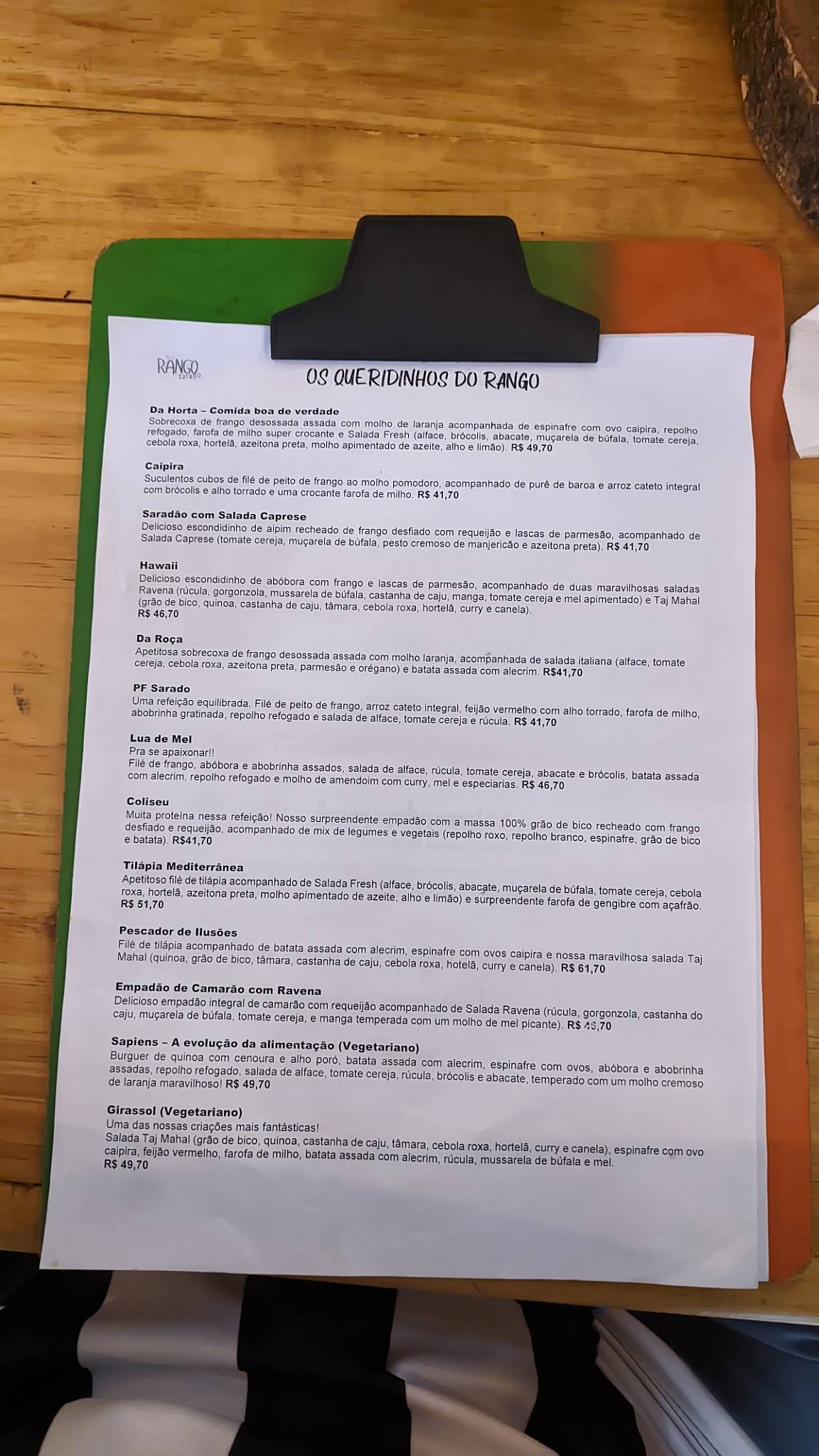 Menu em Rango Sarado restaurante, Rio de Janeiro