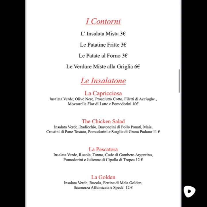 Menu da Ristorante Pizzeria Il Tramonto, Desio