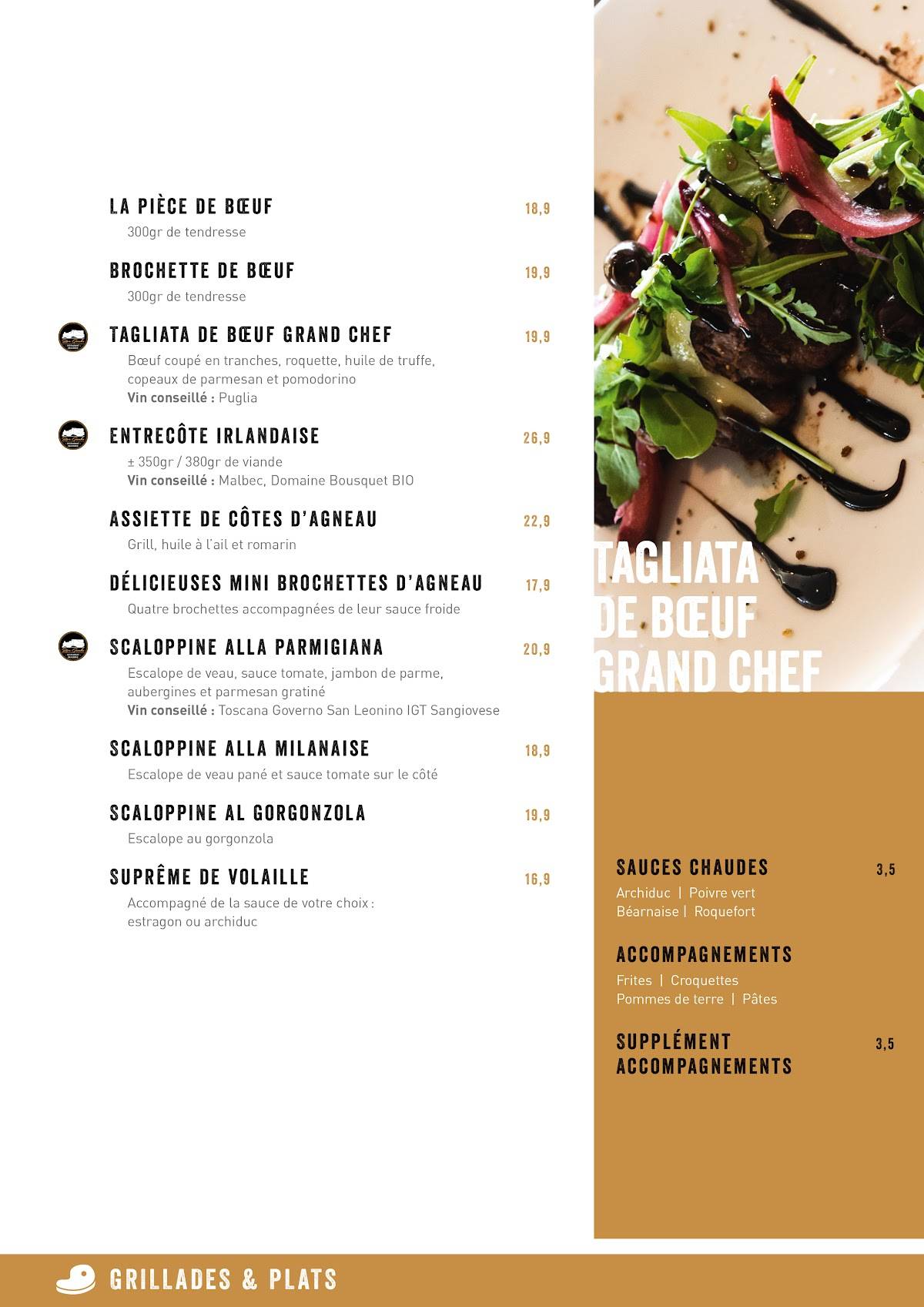 Menu au Rive Gauche, Huy