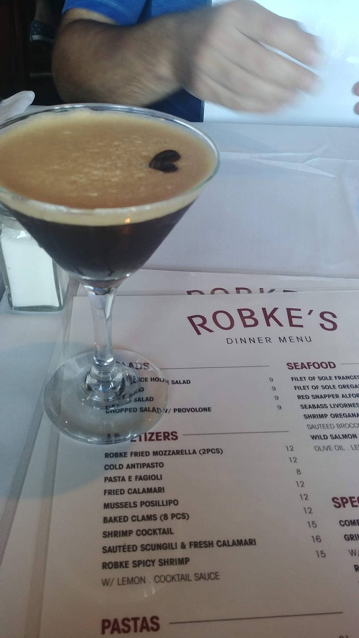 Menu at Robke's Northport restaurant, Northport