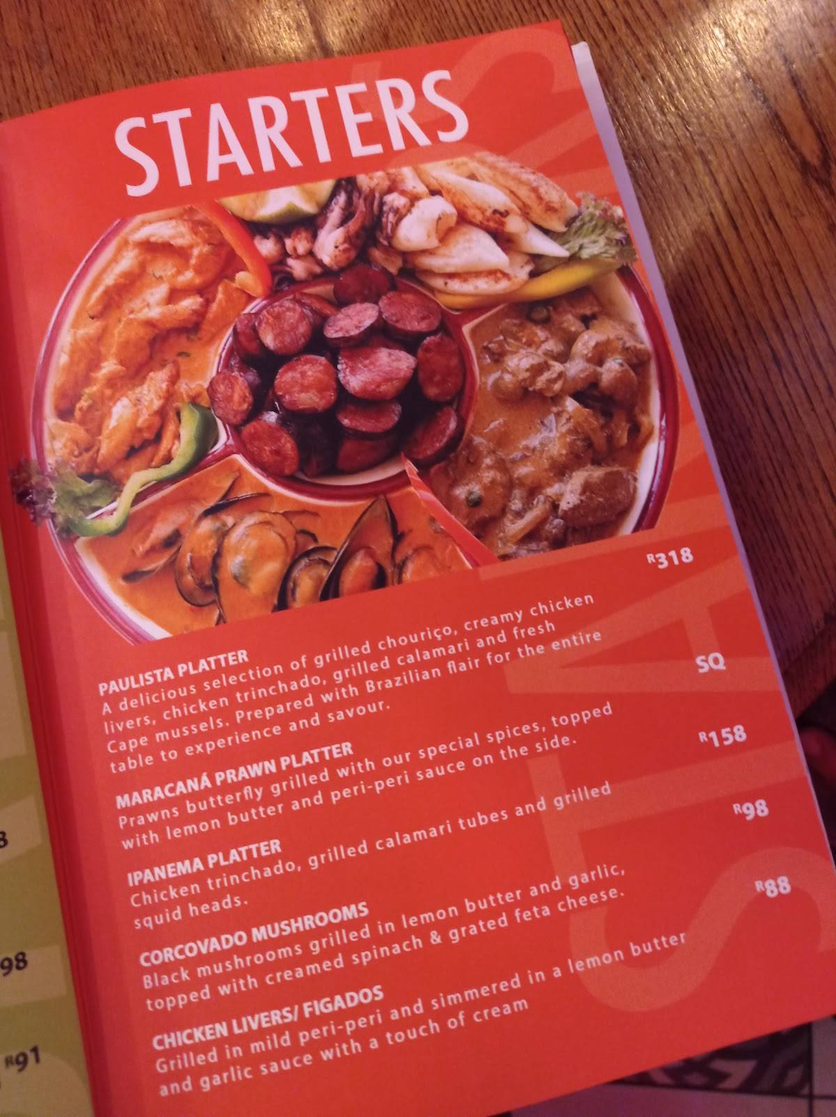 Menu at Rodizio Grill & Tapas restaurant, Sandton, Melrose Arch