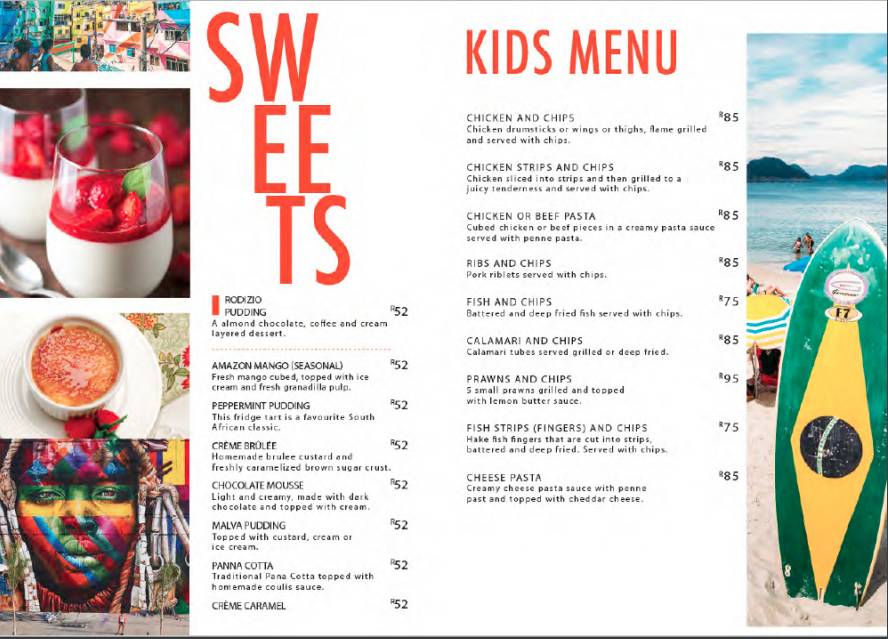 Menu at Rodizio Grill & Tapas restaurant, Sandton, Melrose Arch
