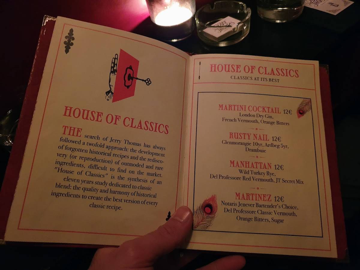 Menu at Jerry Thomas Speakeasy pub & bar, Rome