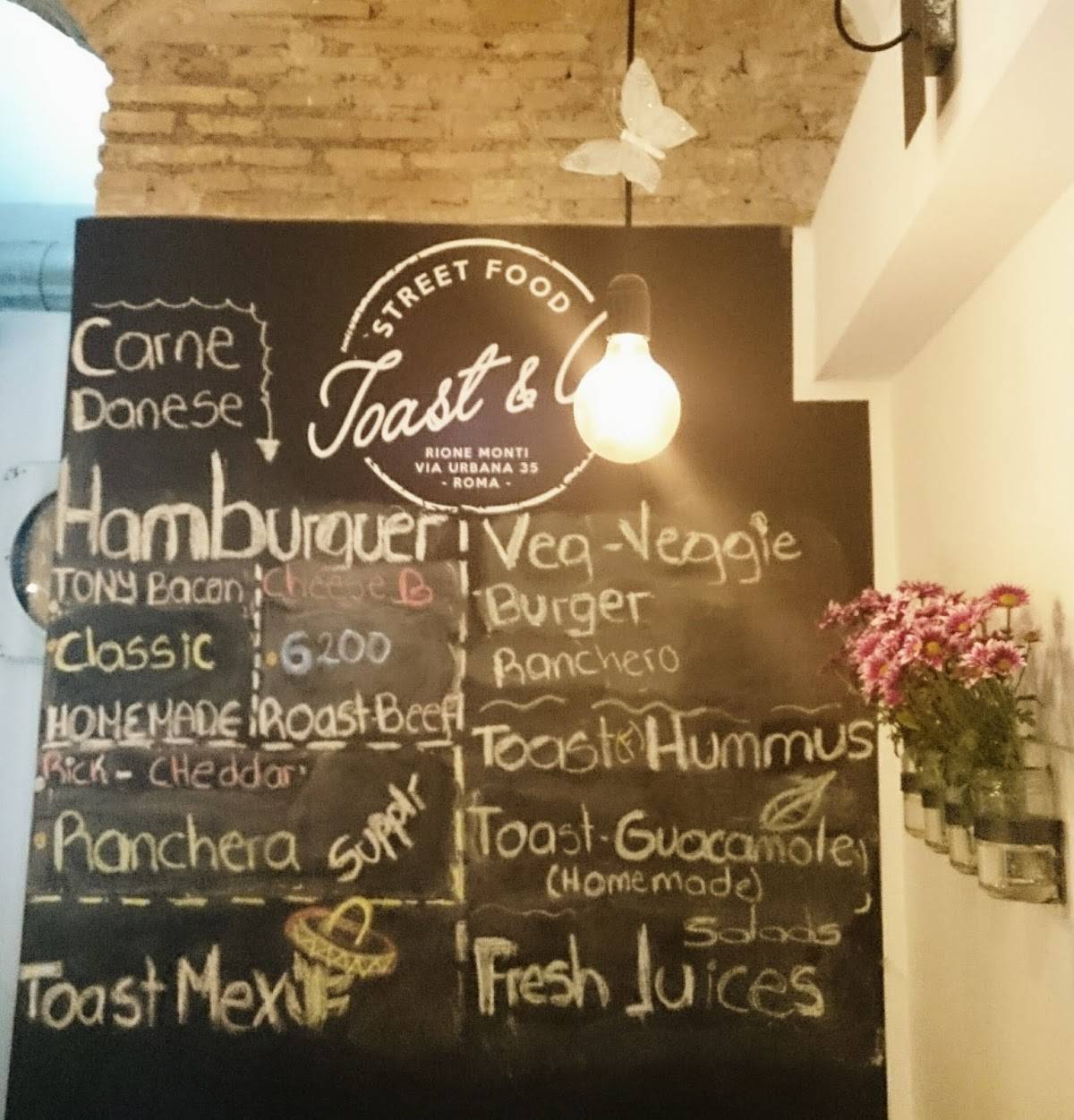 Menu at T. & C. Burger Lab fast food, Rome
