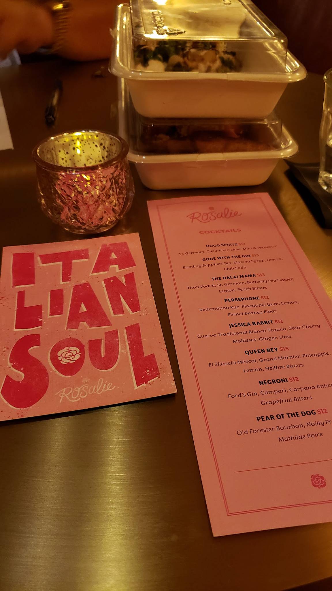 Menu at Rosalie Italian Soul pizzeria, Houston
