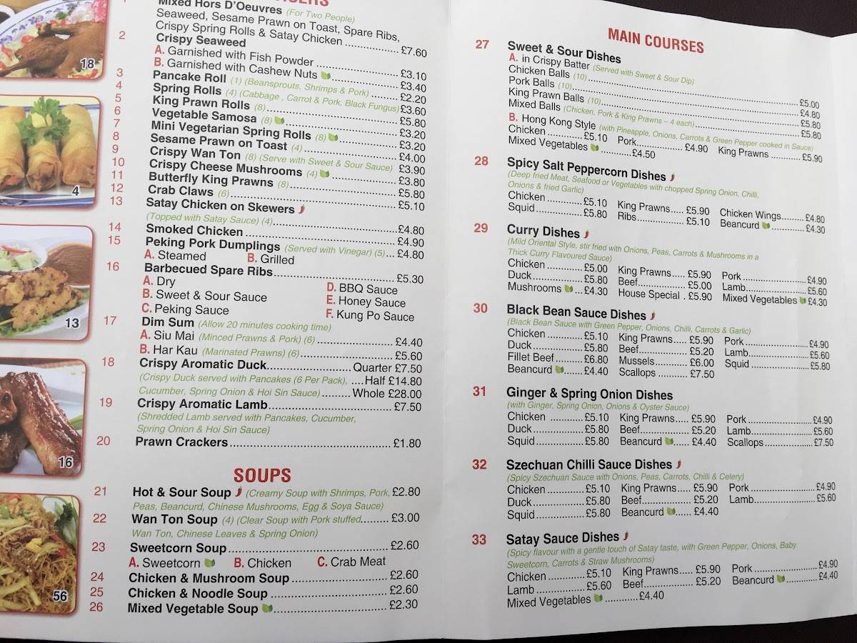 Menu at Royal Chef fast food, West Byfleet