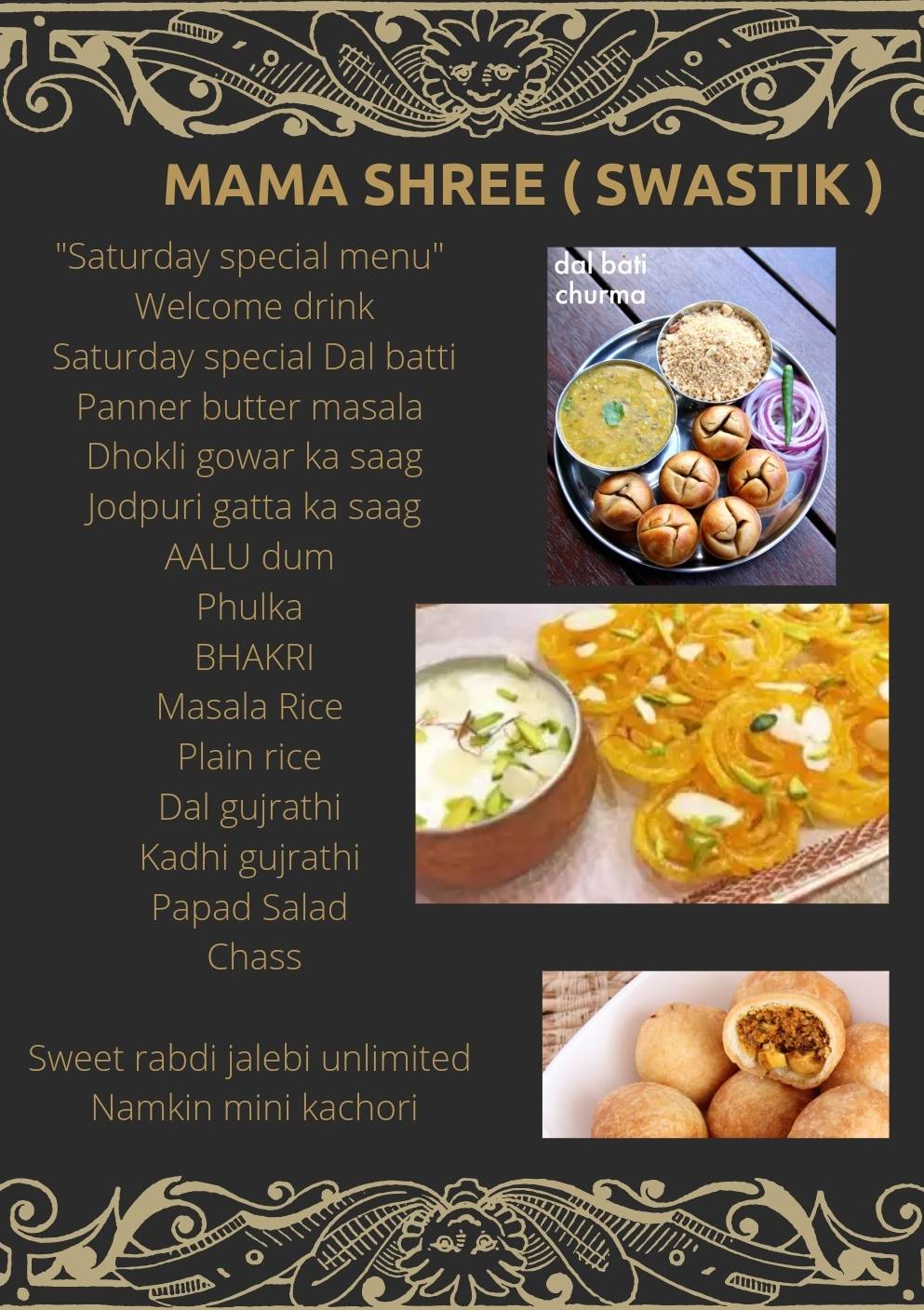 Menu at SWASTIK HOSPITALITY DINING HALL, Nashik