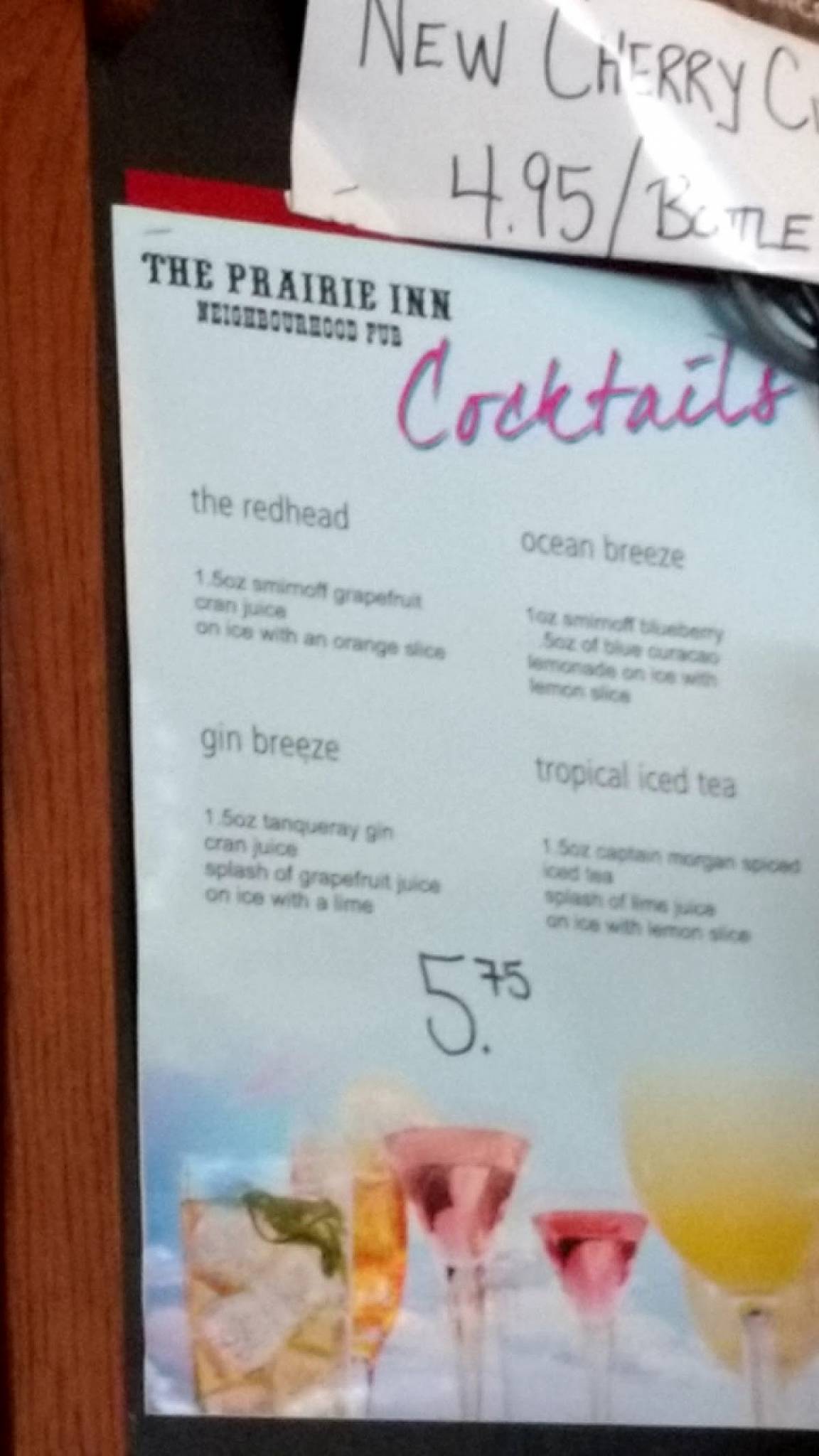 Menu at Prairie Inn Neighbourhood Pub, Saanichton