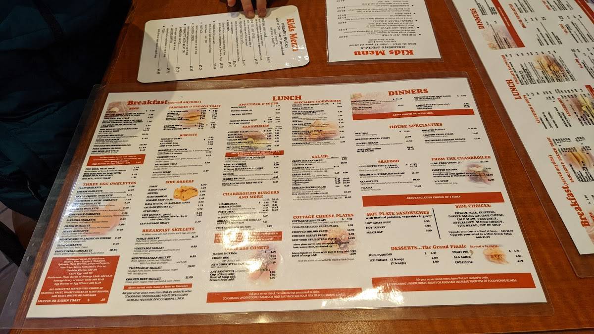 Menu at Saline Inn restaurant, Saline