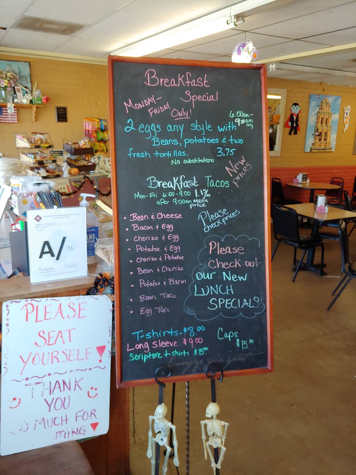 Menu at Oblate Cafe, San Antonio, 904 Oblate Dr