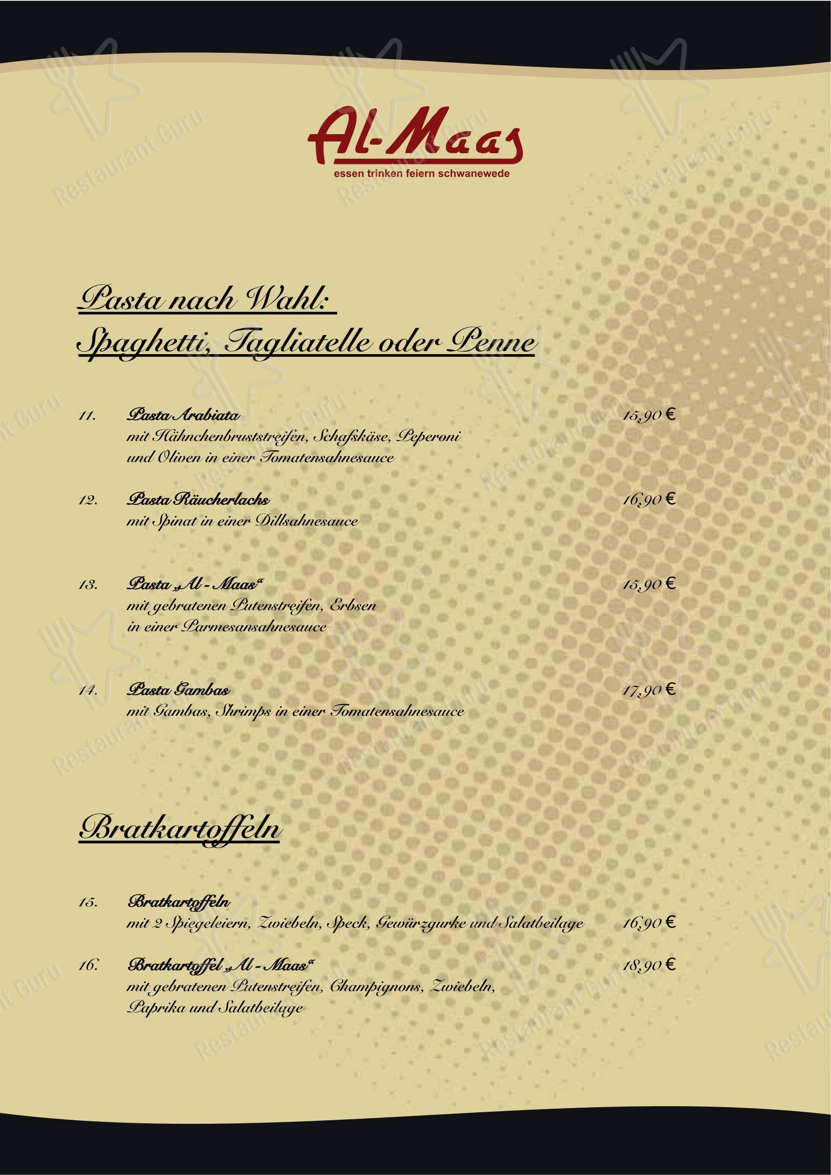 Speisekarte von Restaurant Al-Maas Schwanewede, Schwanewede