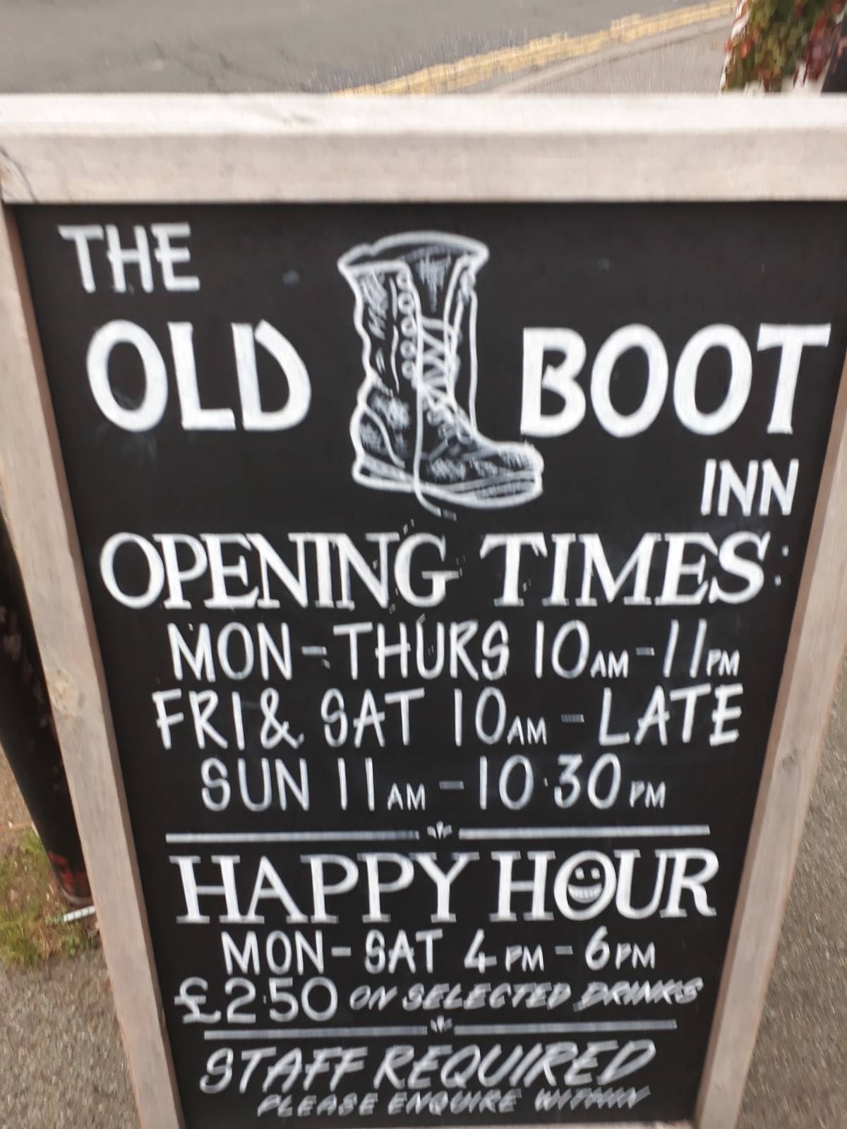 Menu at Old Boot Inn pub & bar, Seaford