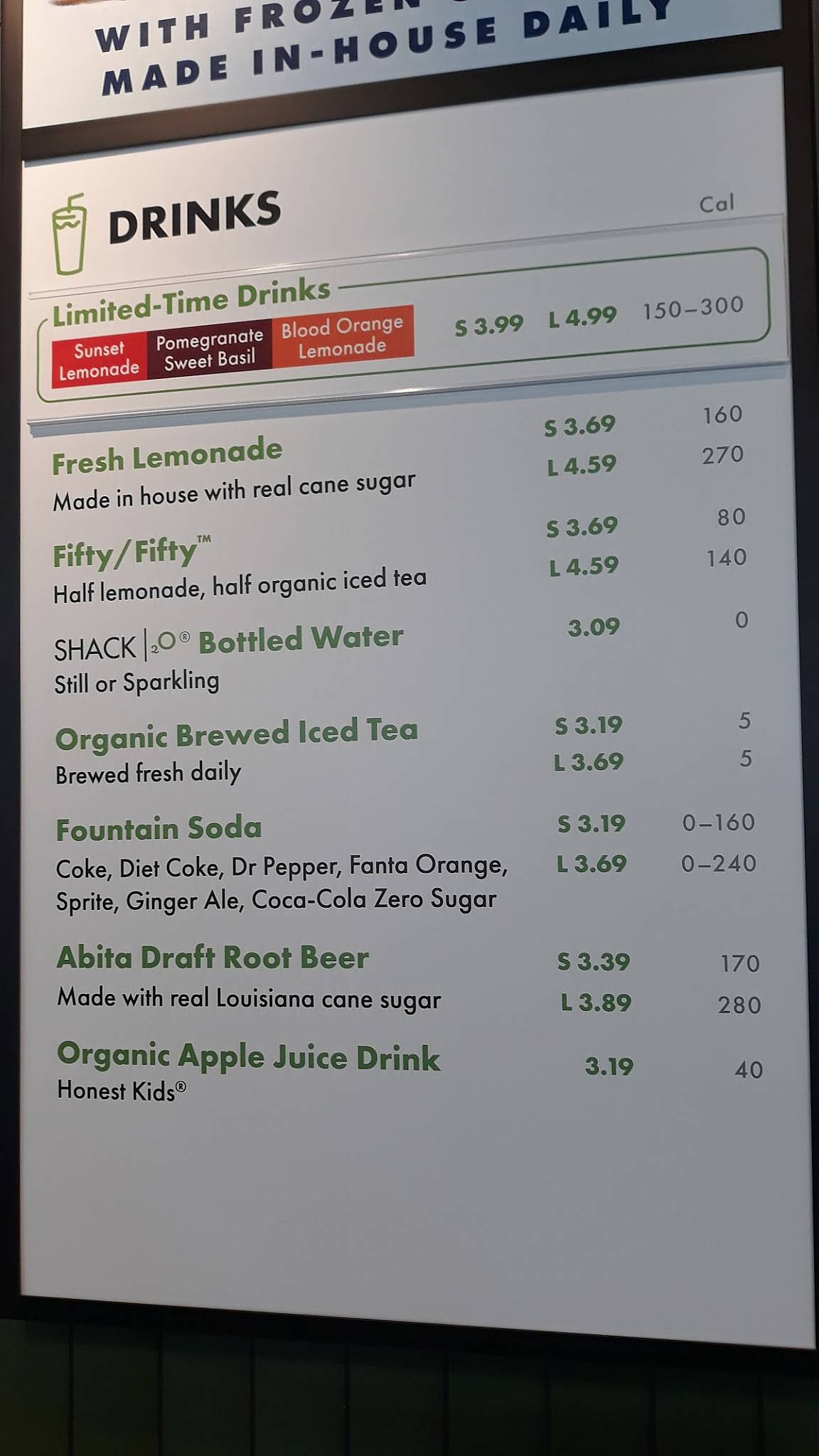 Menu at Shake Shack Bed-Stuy restaurant, New York City