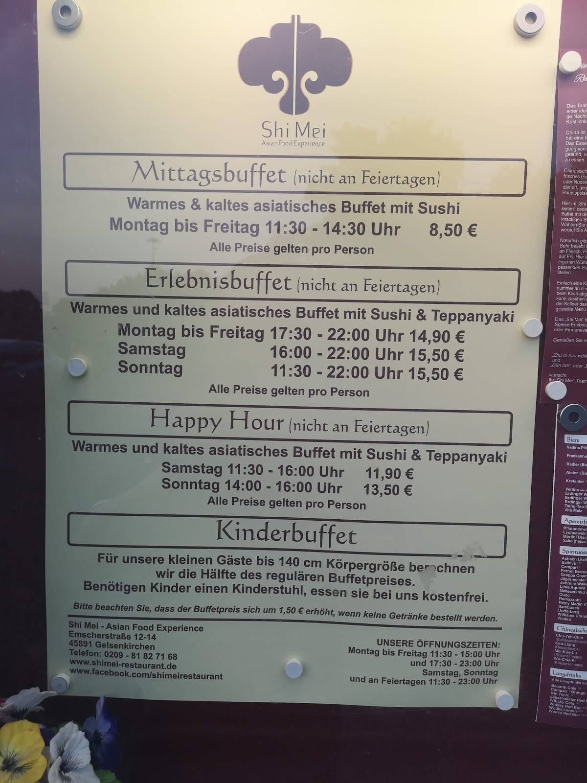 Speisekarte von Shi Mei - Asian Food Experience restaurant, Gelsenkirchen