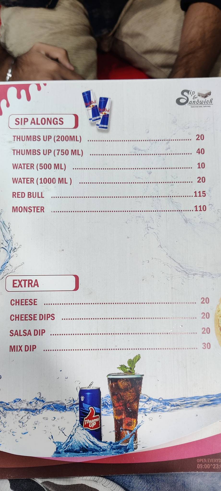 Menu at Sip and Sandwich, Junagadh