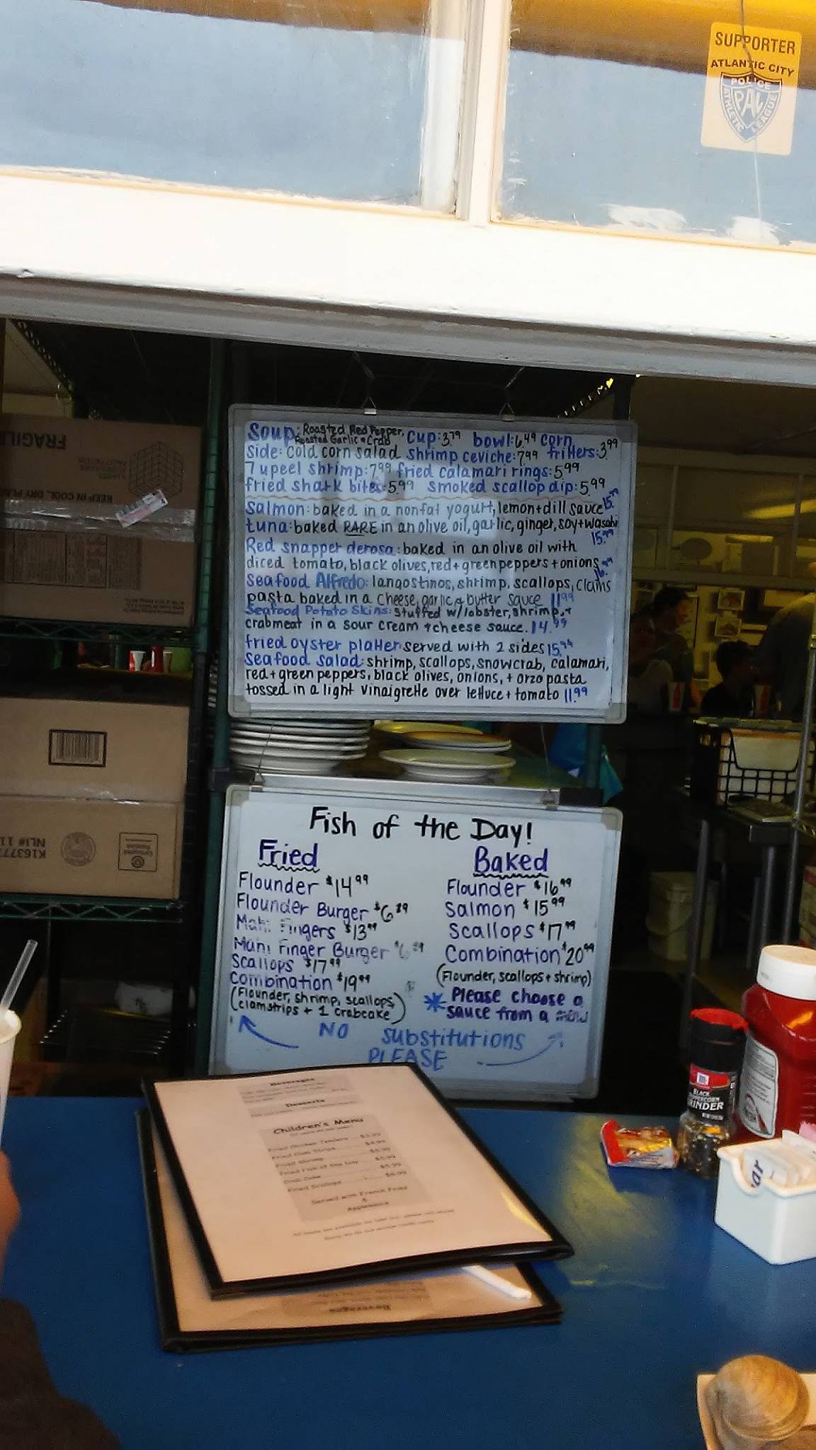 Menu at Smitty's Clam Bar, Somers Point
