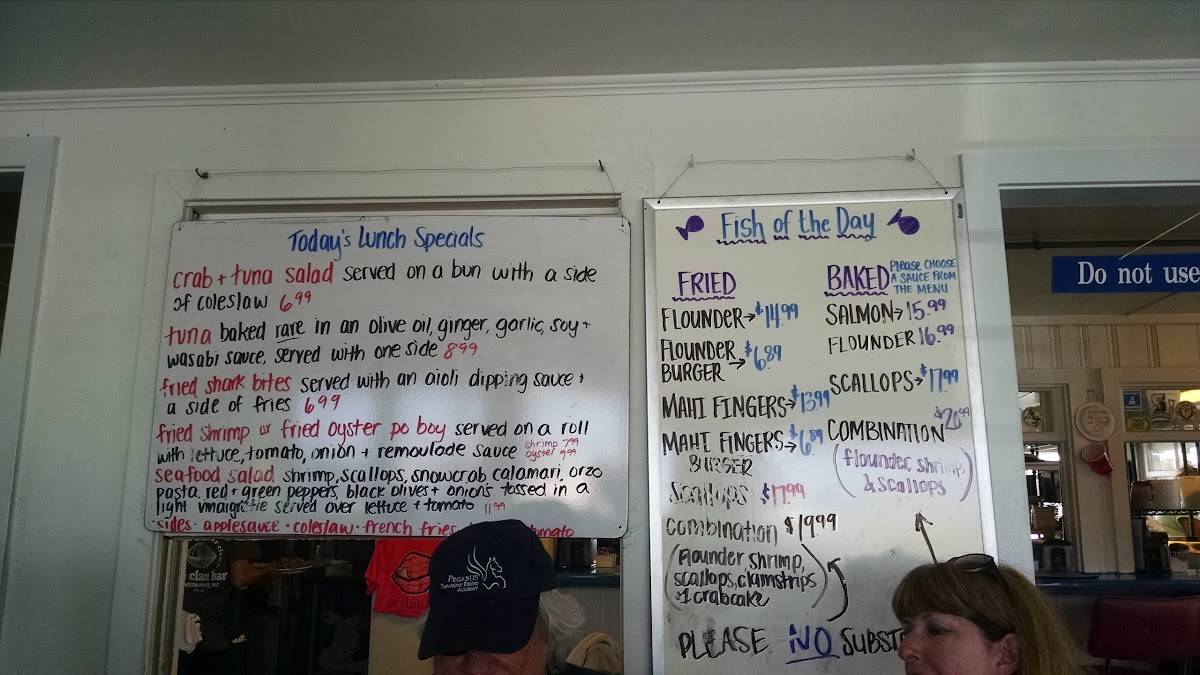 Menu at Smitty's Clam Bar, Somers Point