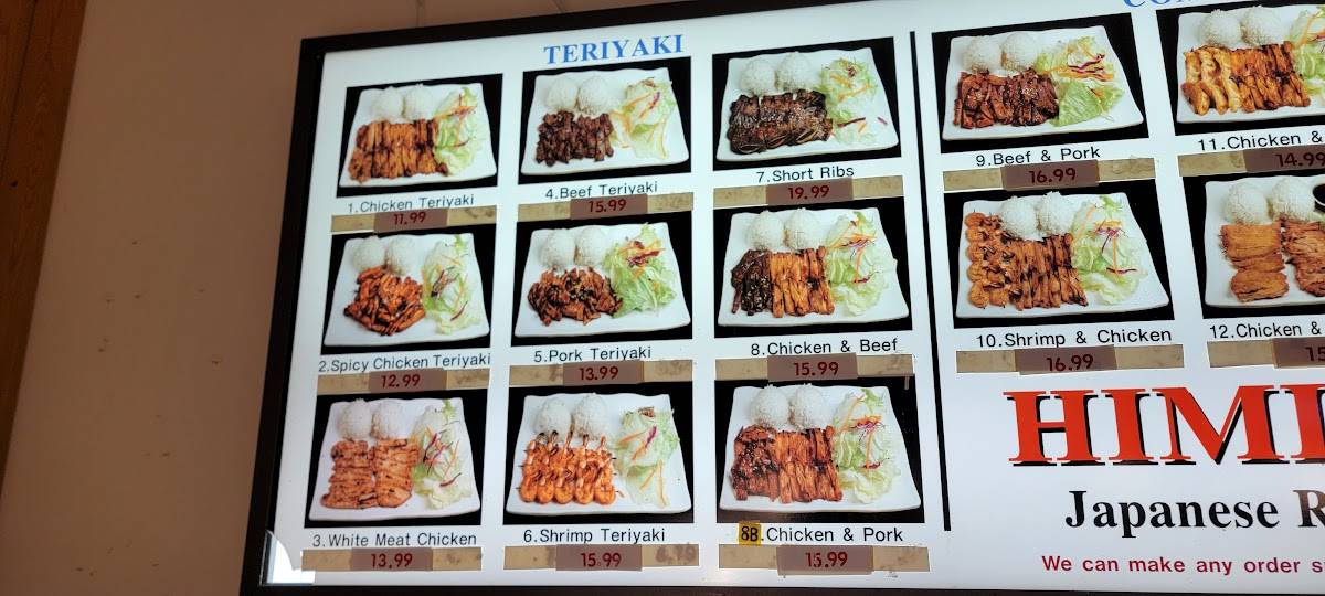 Menu at Himitsu Teriyaki restaurant, Snoqualmie