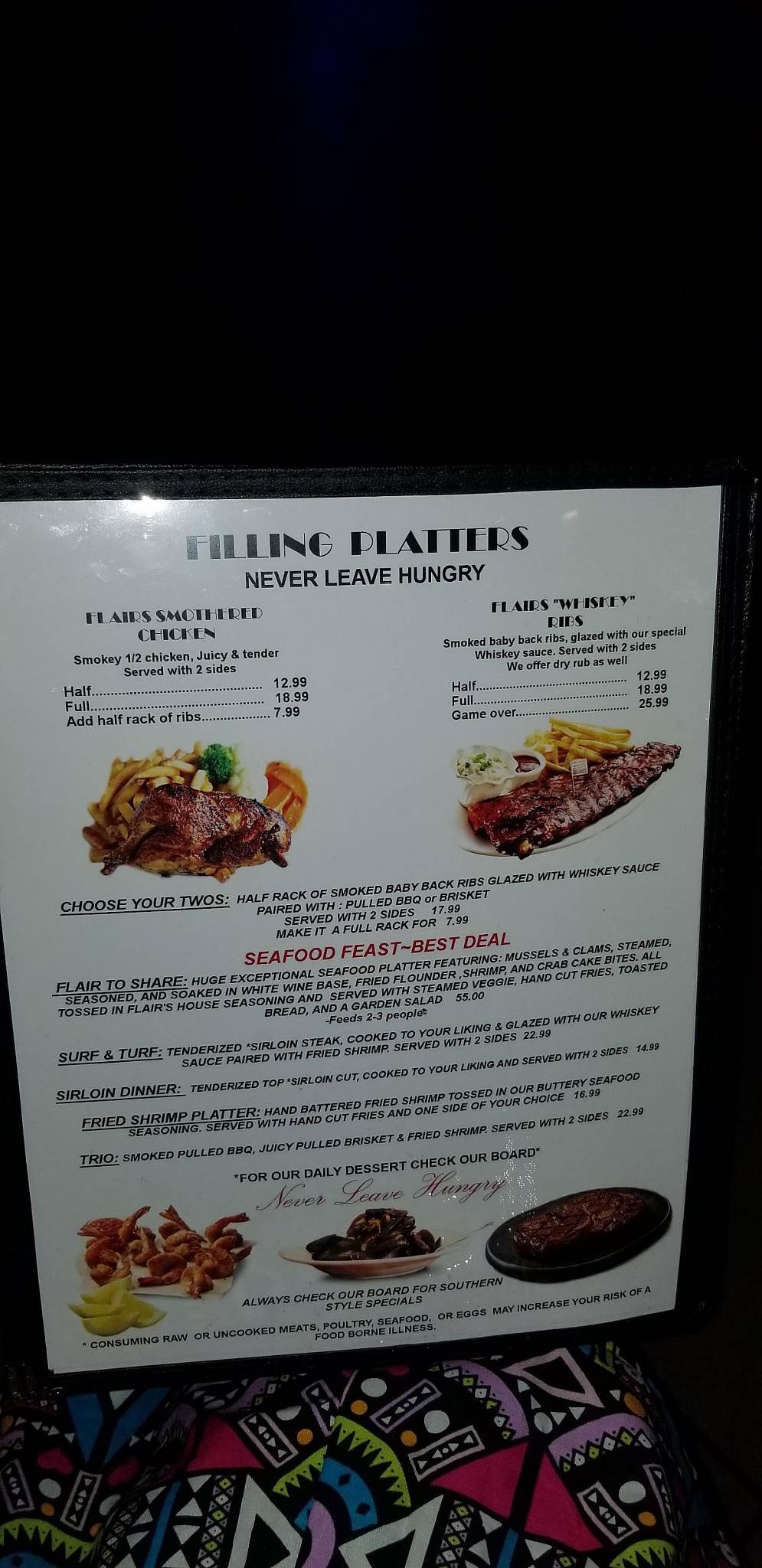 Menu at Southern Flair Pub House, Chesapeake