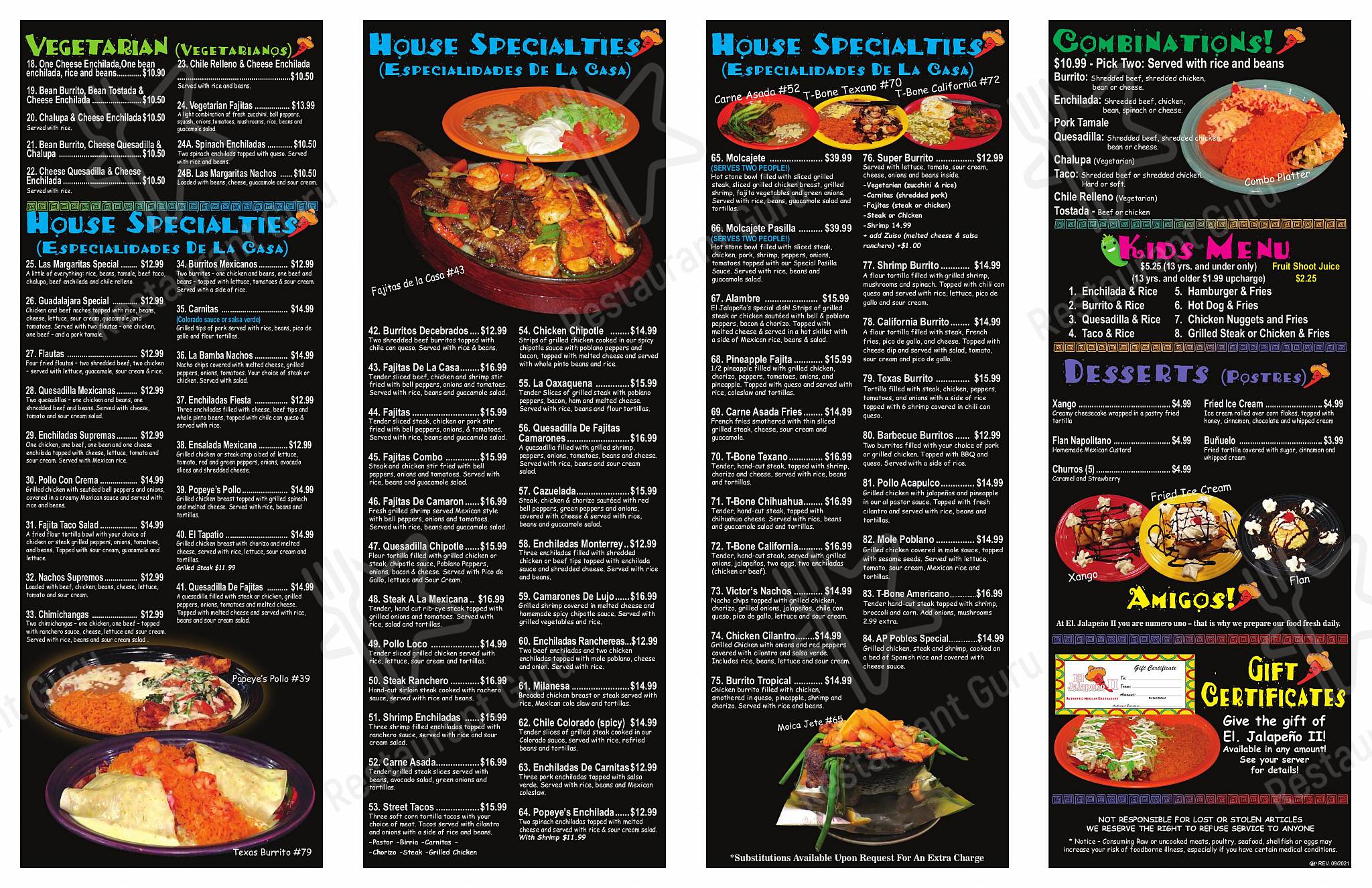 Menu at Sr. Jalapeno Struthers restaurant, Struthers, 704 Youngstown ...