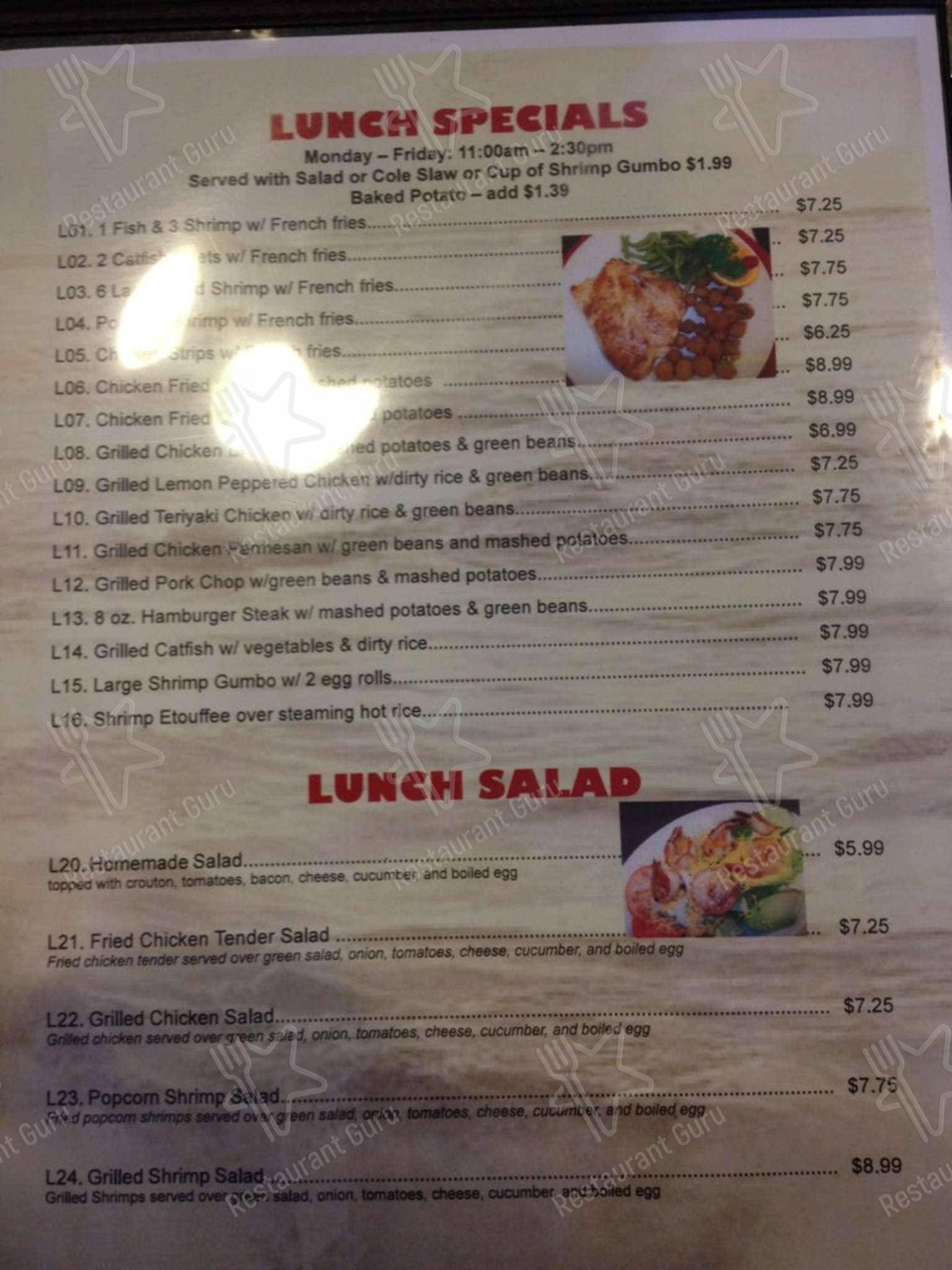 Menu at Red River Seafood & Steakhouse, Pineville, Monroe Hwy