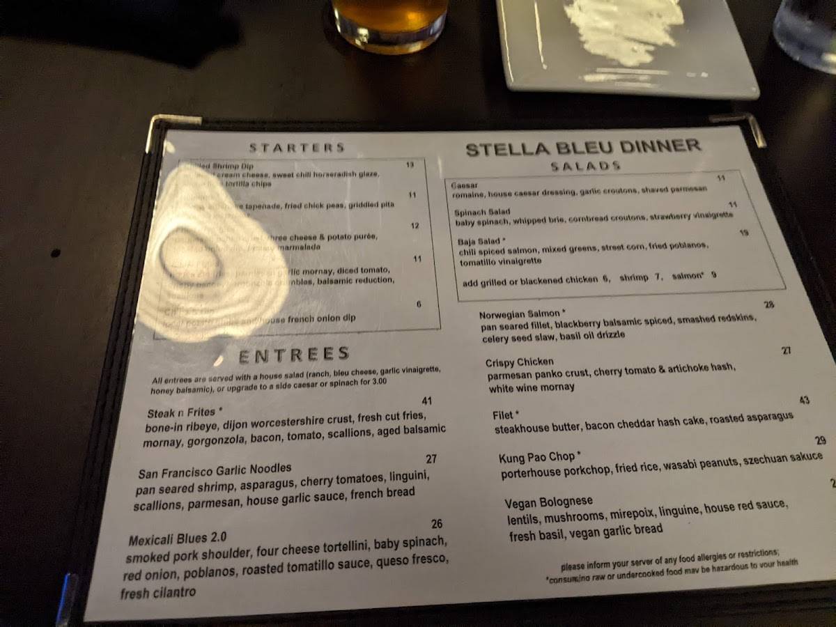 Menu at Stella Bleu Bistro pub & bar, Springfield, 20 N Fountain Ave