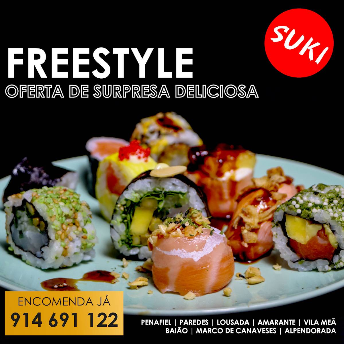 Menu at Suki Sushi restaurant, Penafiel