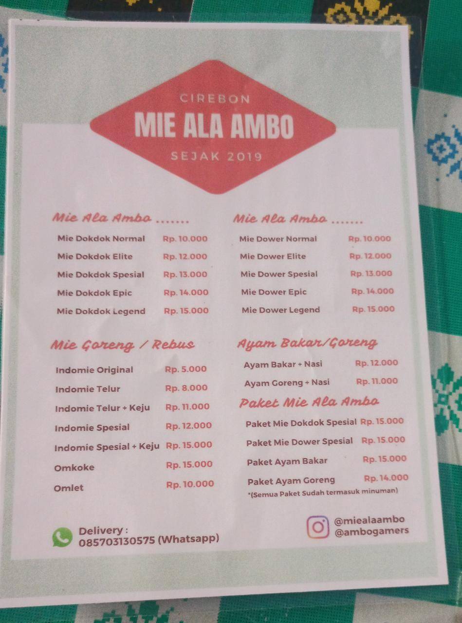 Menu at AMANDA FOOD restaurant, Susukanlebak