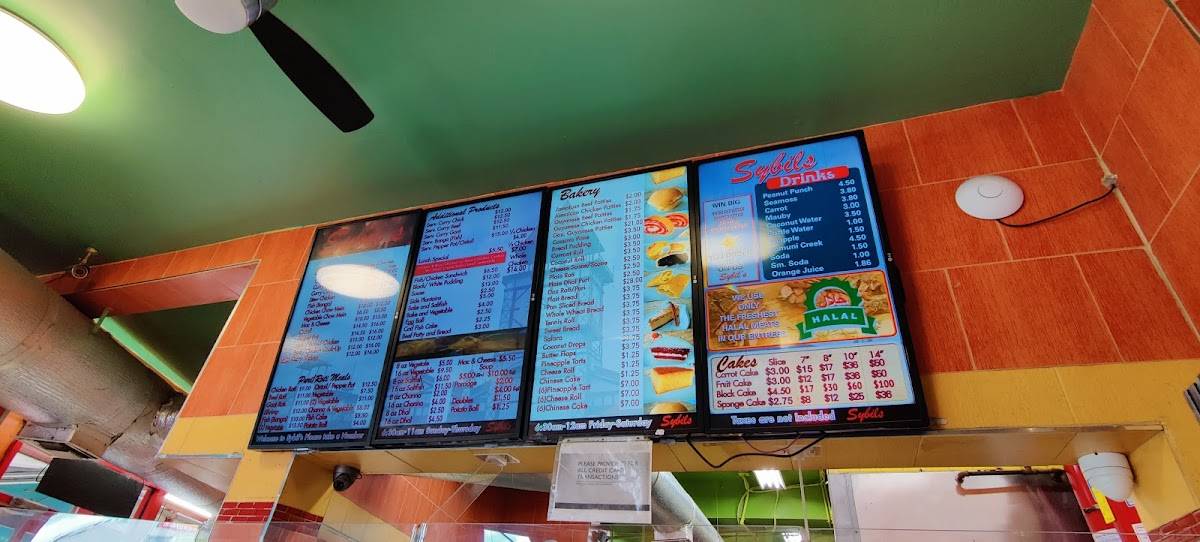 Menu at Sybil's restaurant, New York City, Liberty Ave