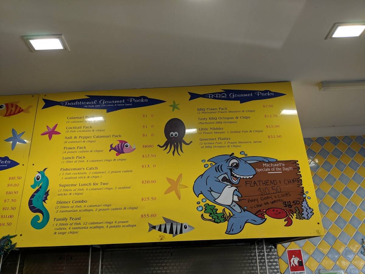 Menu at Sylvania Waters Seafood restaurant, Sylvania Waters