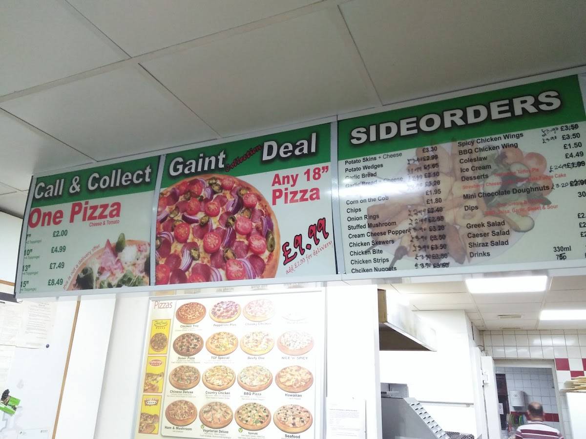 Menu at TGF Pizza pizzeria, Hatfield