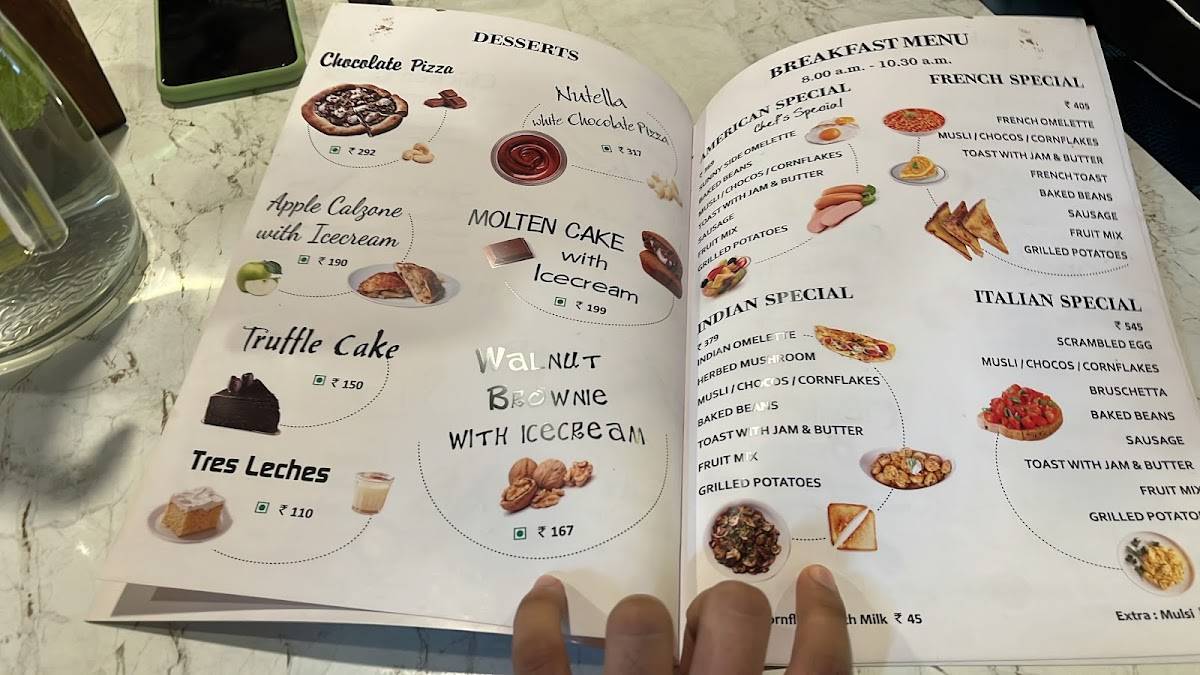 Menu at TLC Art Cafe, Mangaluru