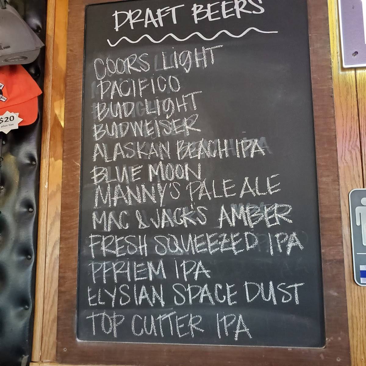 Menu at Beach Tavern pub & bar, Tacoma