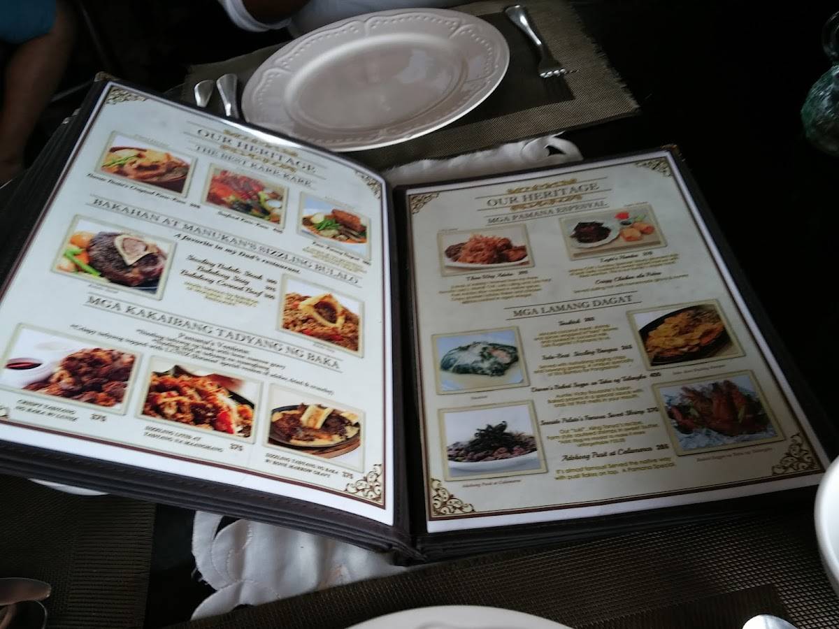Menu at Pamana Restaurant - Tagaytay, Tagaytay