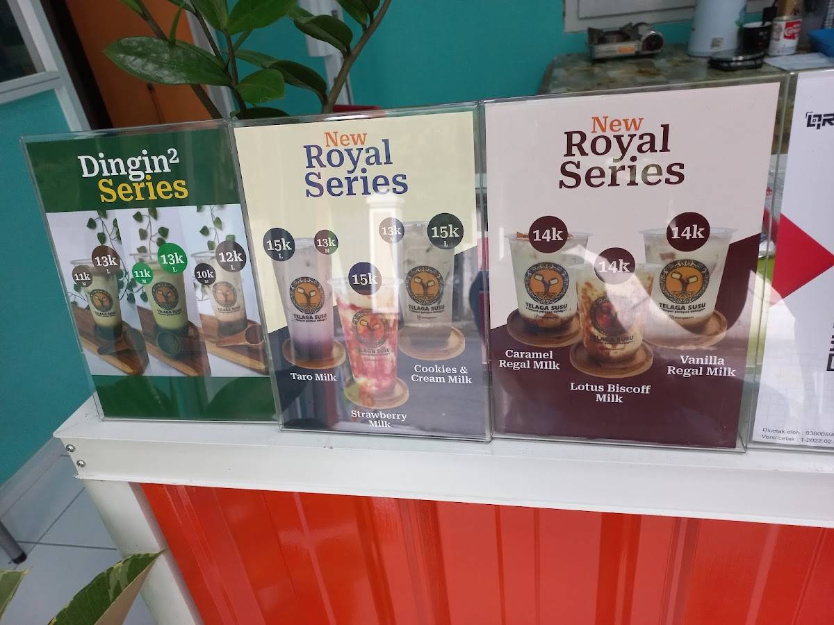 Menu at Telaga Susu cafe, Yogyakarta