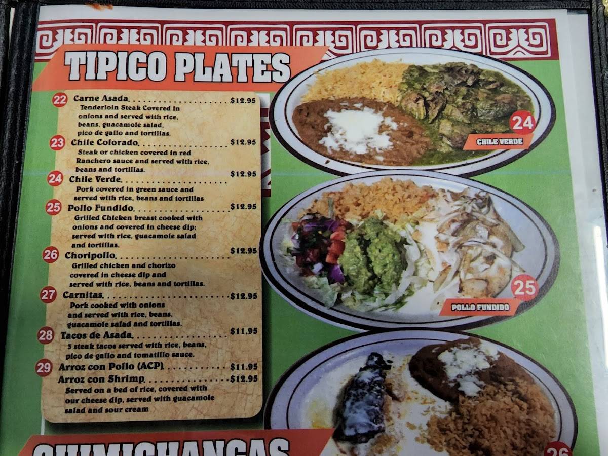 Menu at Tenampa Mexican Restaurant, Darlington