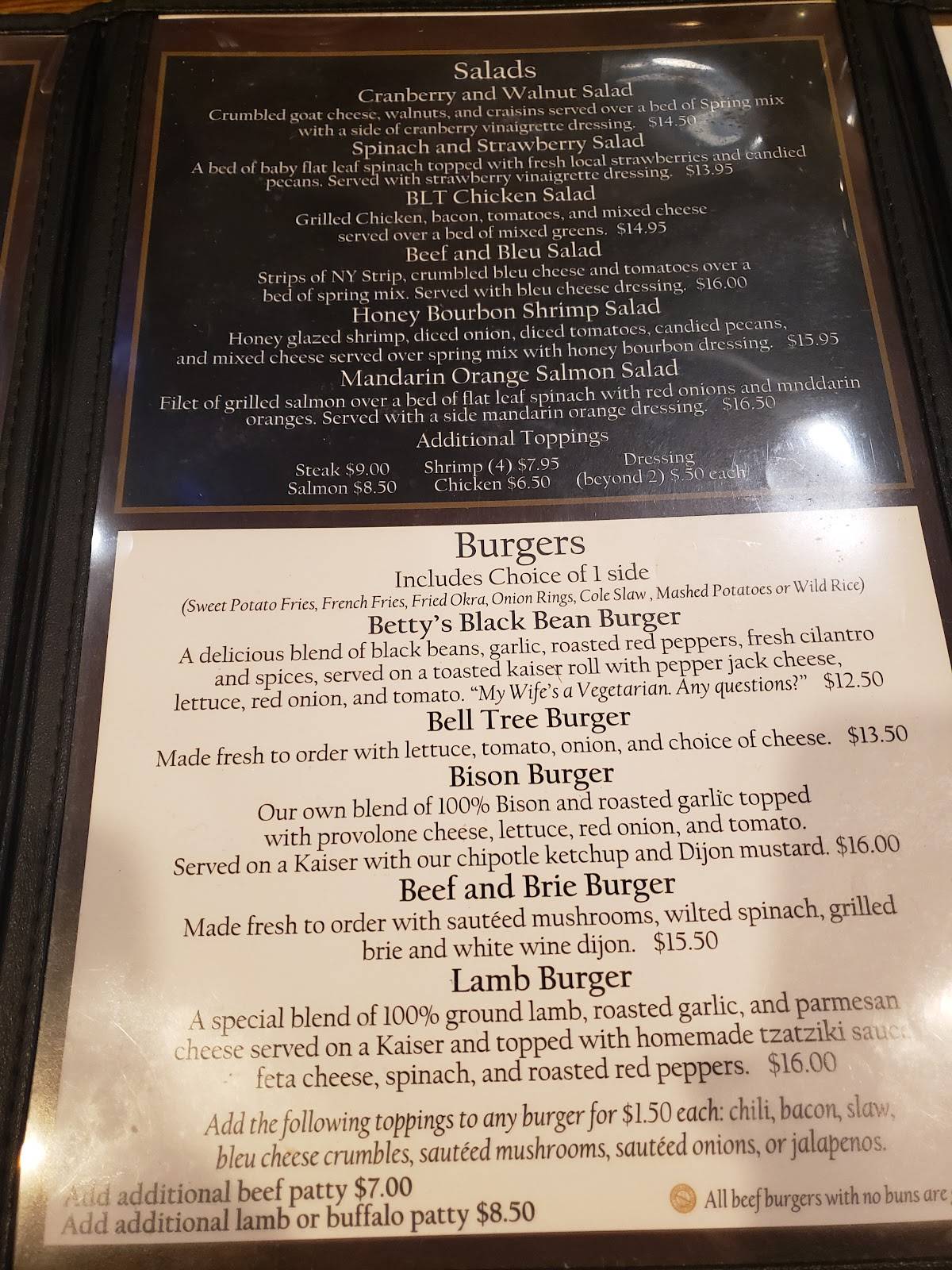 Menu at The Bell Tree Tavern pub & bar, Southern Pines