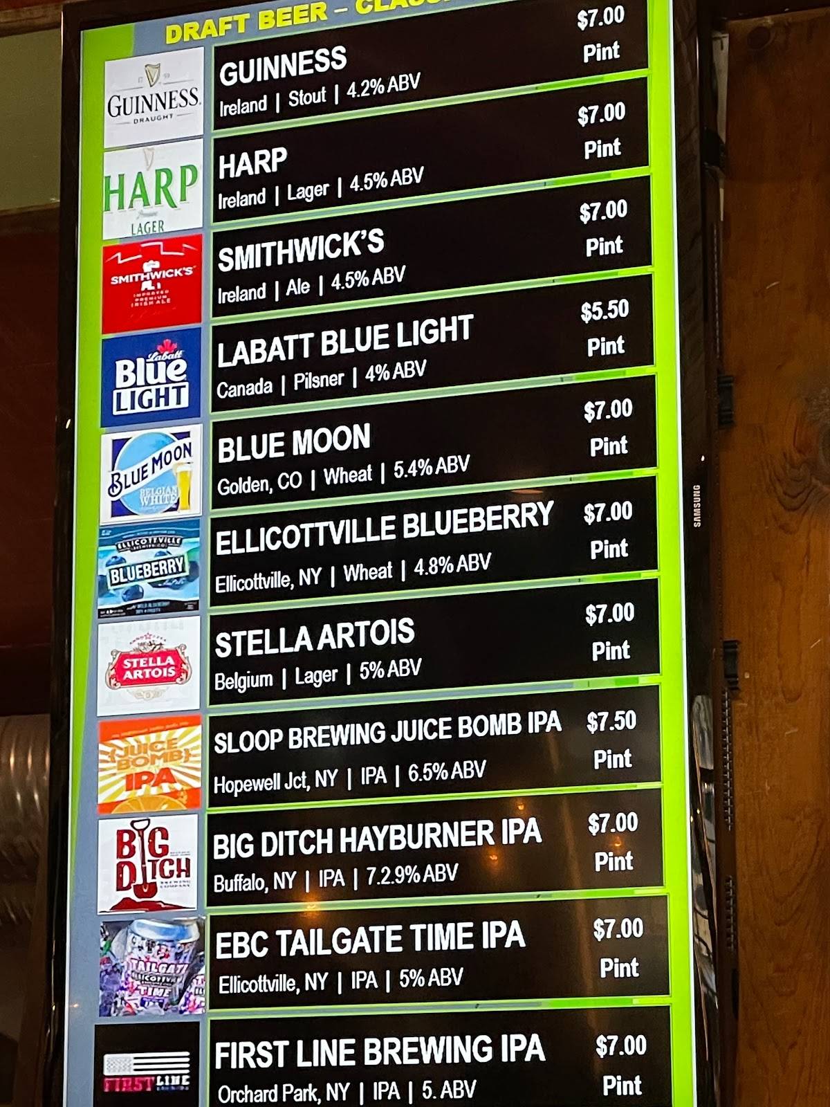 Menu at The Blackthorn Restaurant & Pub, Buffalo