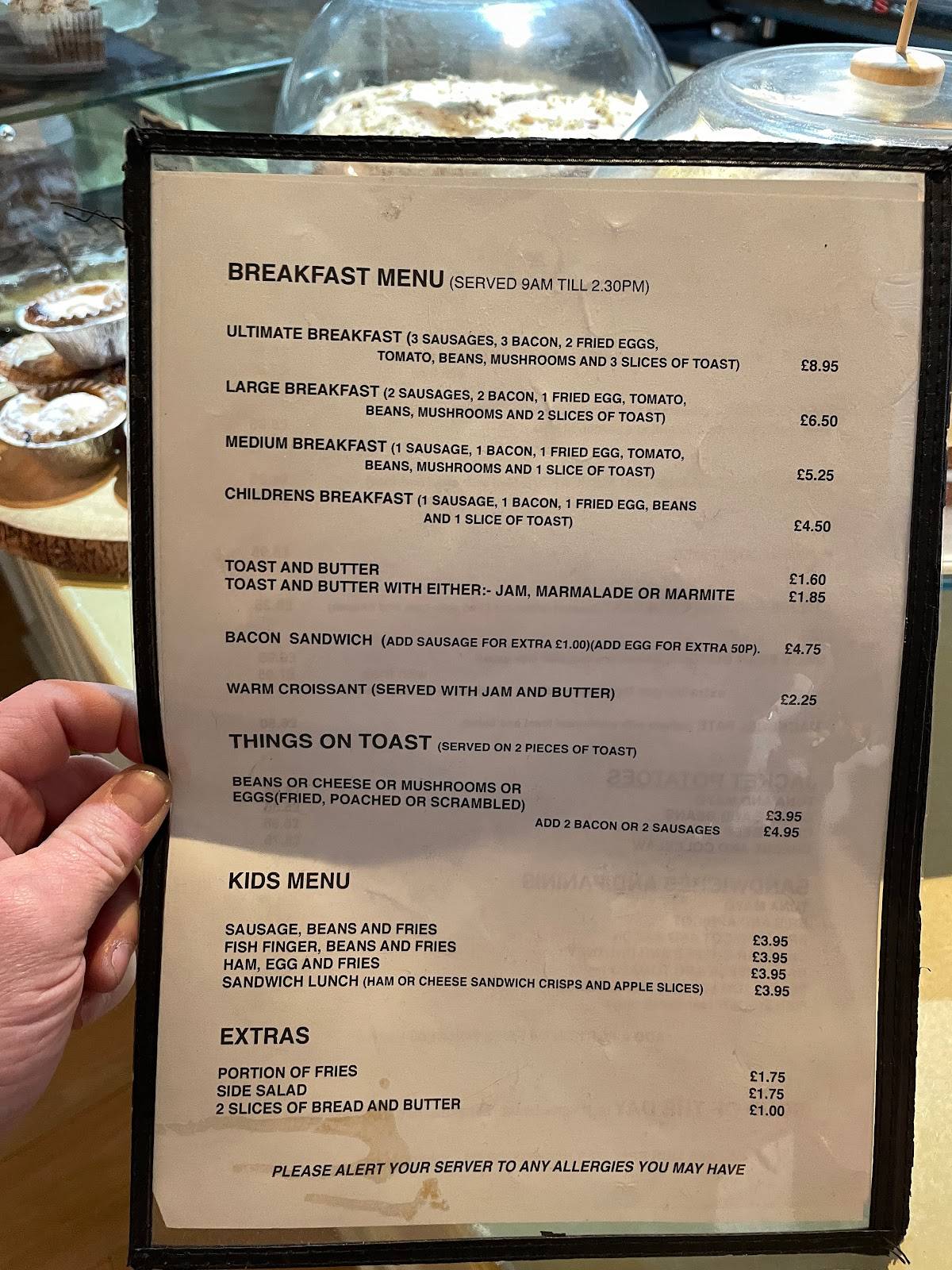 Menu at The Cafe Corsham, Corsham, 1b High St