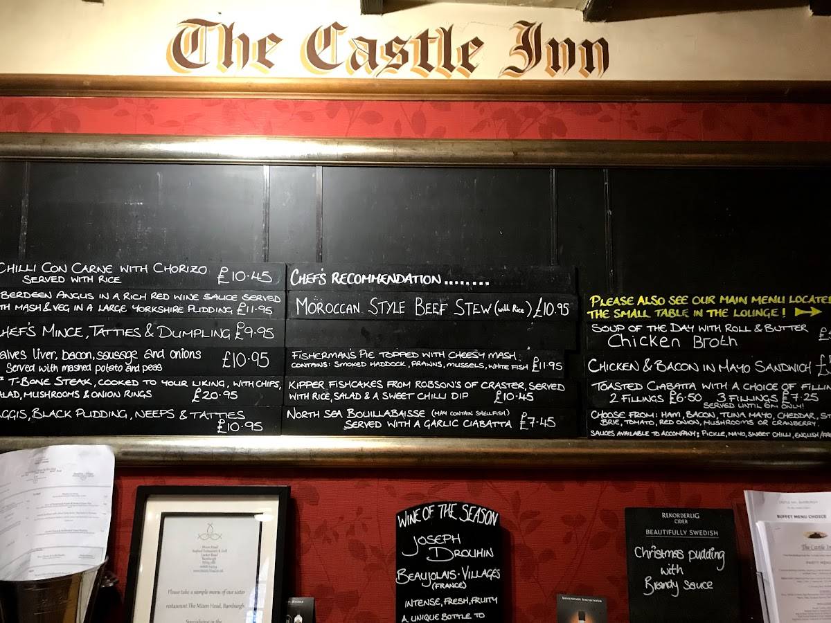 Menu at The middle inn pub & bar, Bamburgh